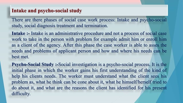 Process of Social Case Work-.pptx | Medical Health