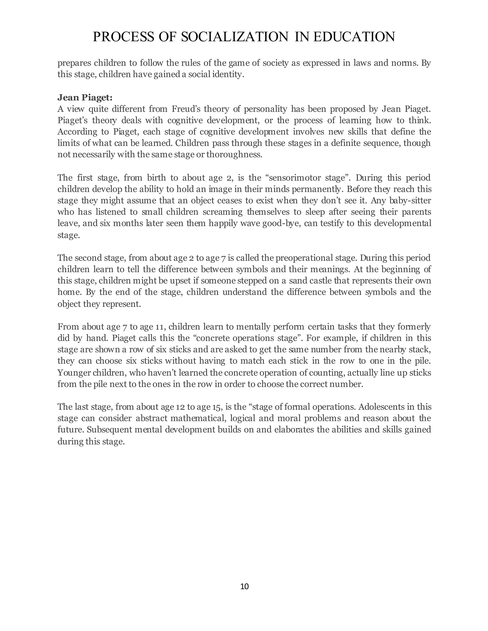 Process of socialization in education m.ed fies | DOCX