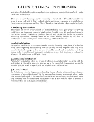 Process of socialization in education m.ed fies | DOCX