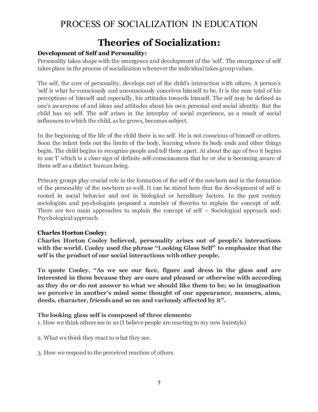 Process of socialization in education m.ed fies | DOCX | Education