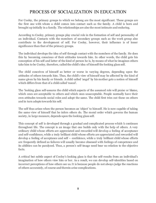 Process of socialization in education m.ed fies | DOCX | Education
