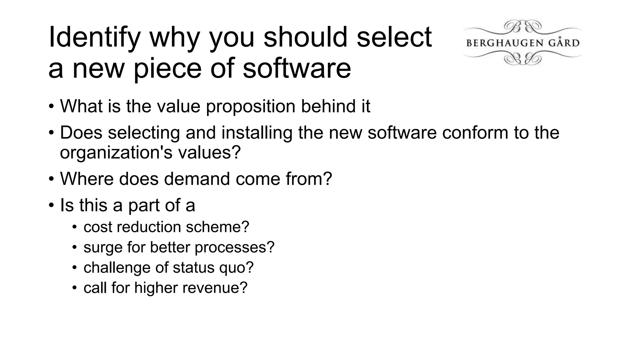 Process of software selection | PPTX