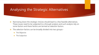 Process of strategic choice | PPTX