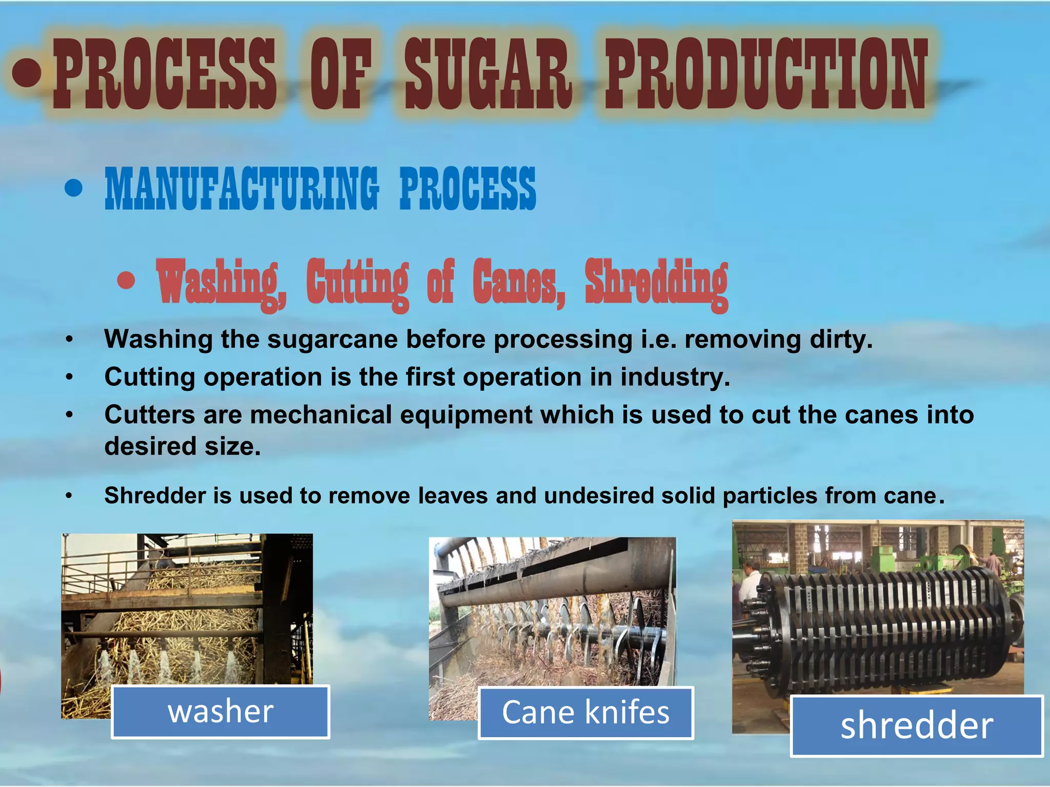 Process of sugar production from sugarcane - sugar factory | PDF