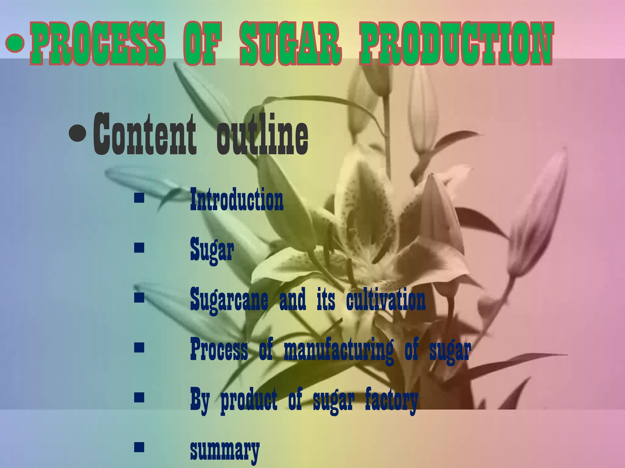 Process of sugar production from sugarcane - sugar factory | PDF