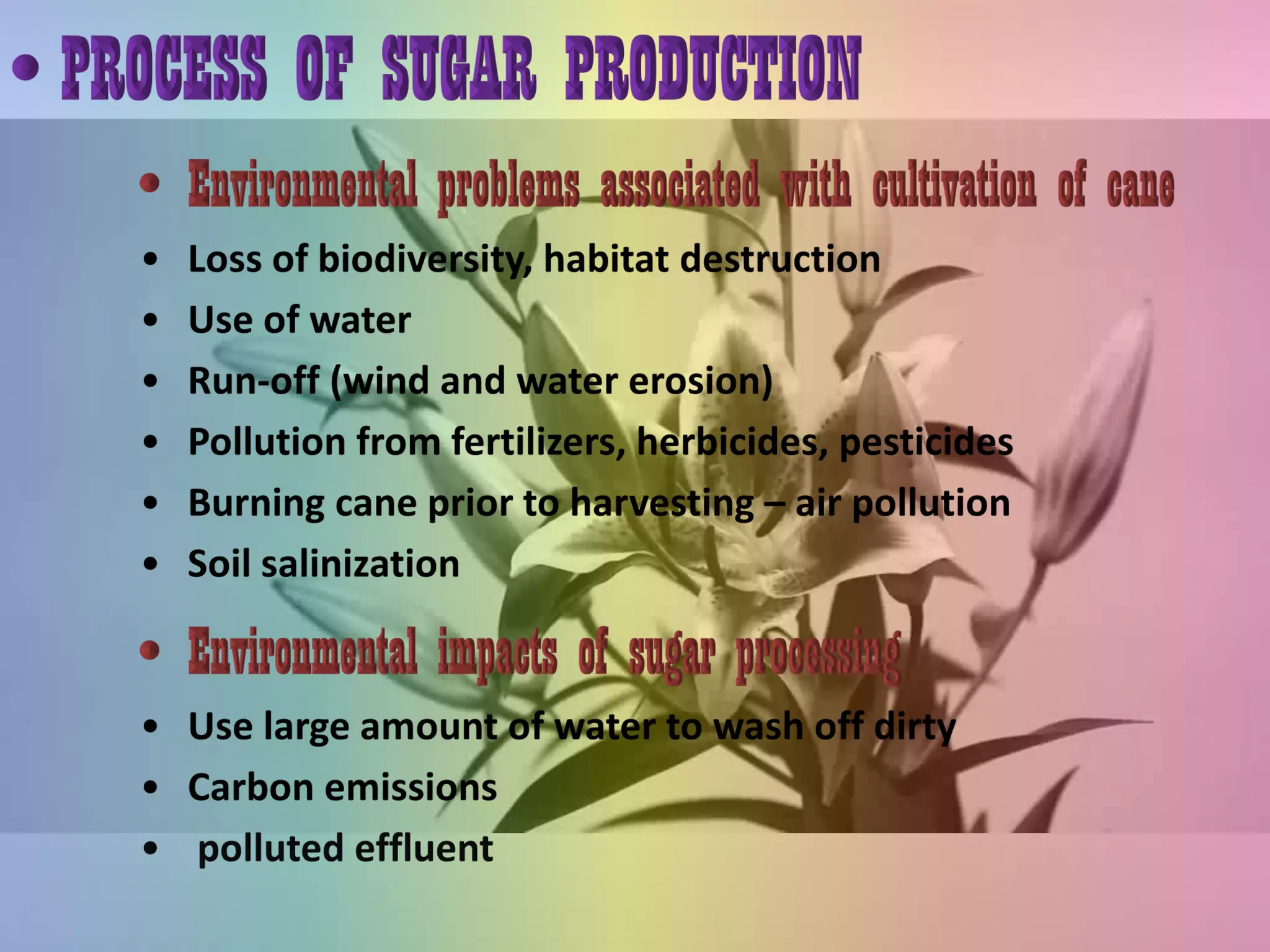 Process of sugar production from sugarcane - sugar factory | PDF