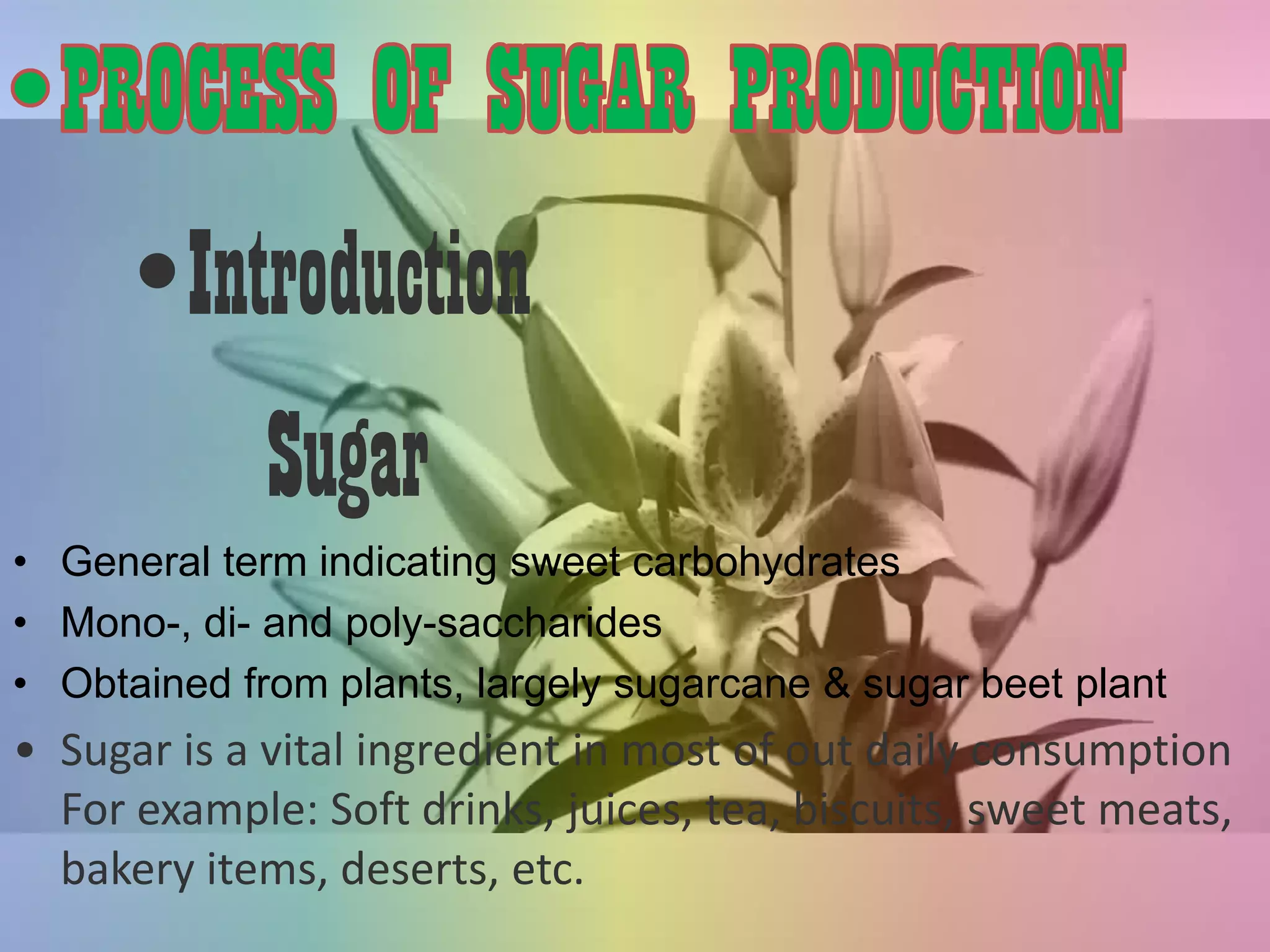 Process of sugar production from sugarcane - sugar factory | PDF