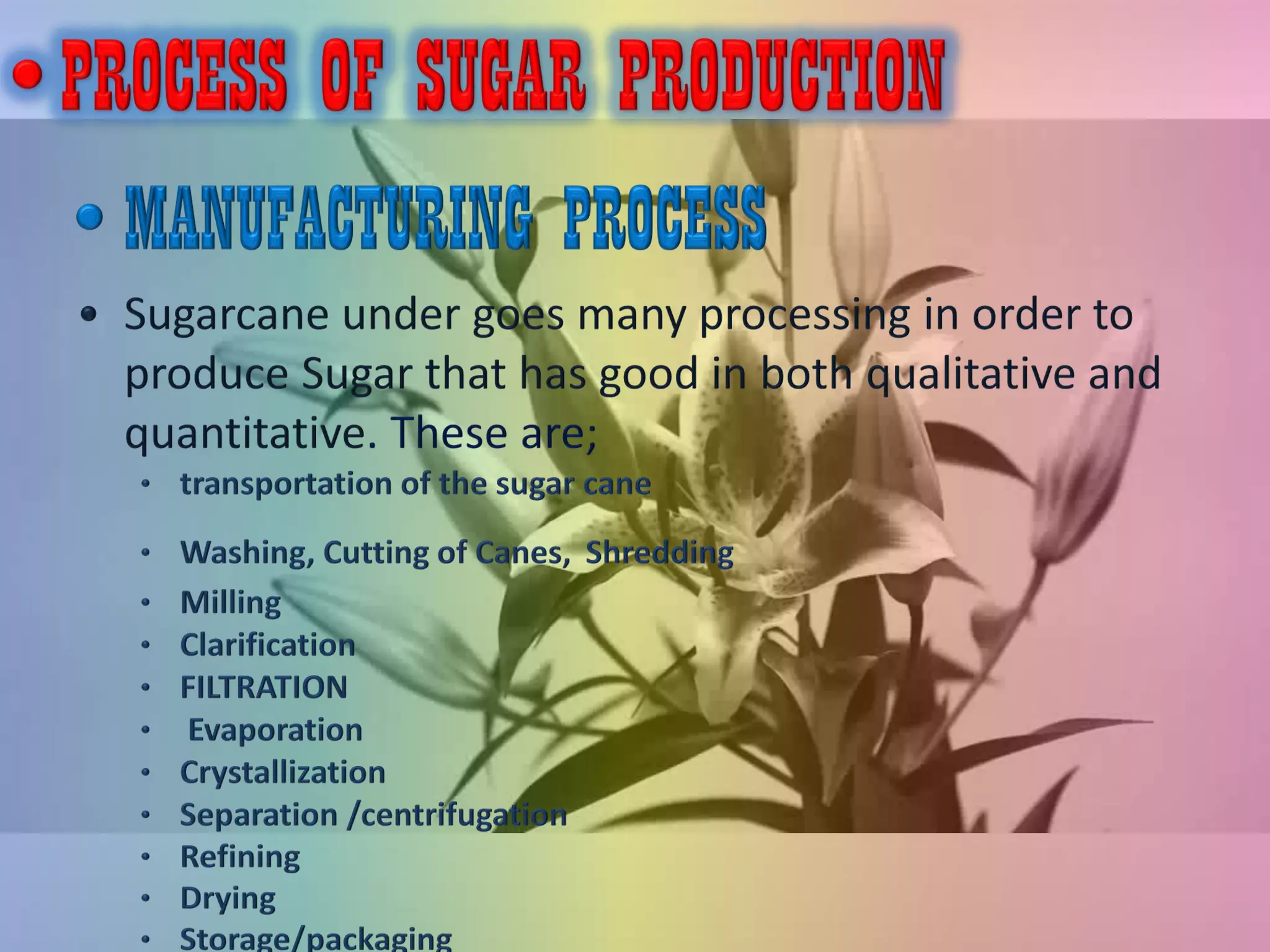 Process of sugar production from sugarcane - sugar factory | PDF