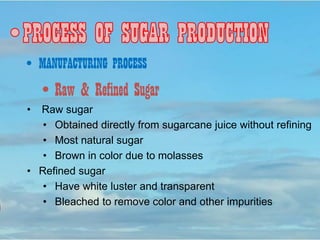 Process of sugar production from sugarcane - sugar factory | PDF