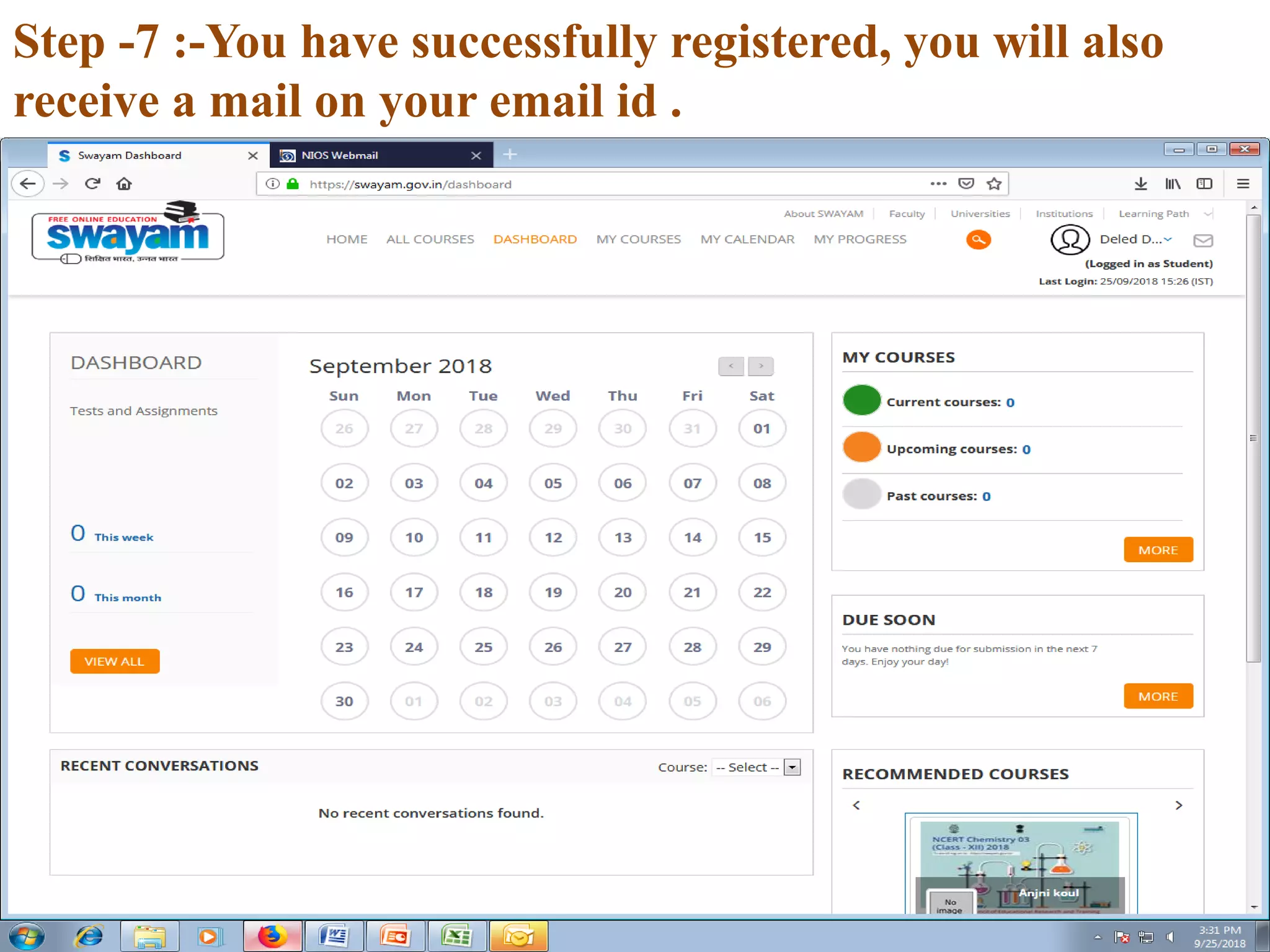 Process of SWAYAM Registration | PDF