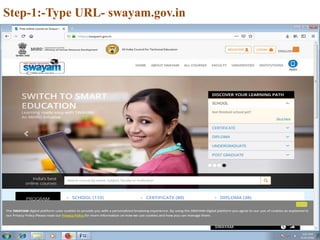 Process of SWAYAM Registration | PDF