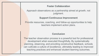 Comprehensive Guide to the Teacher Observation Process for Professional ...