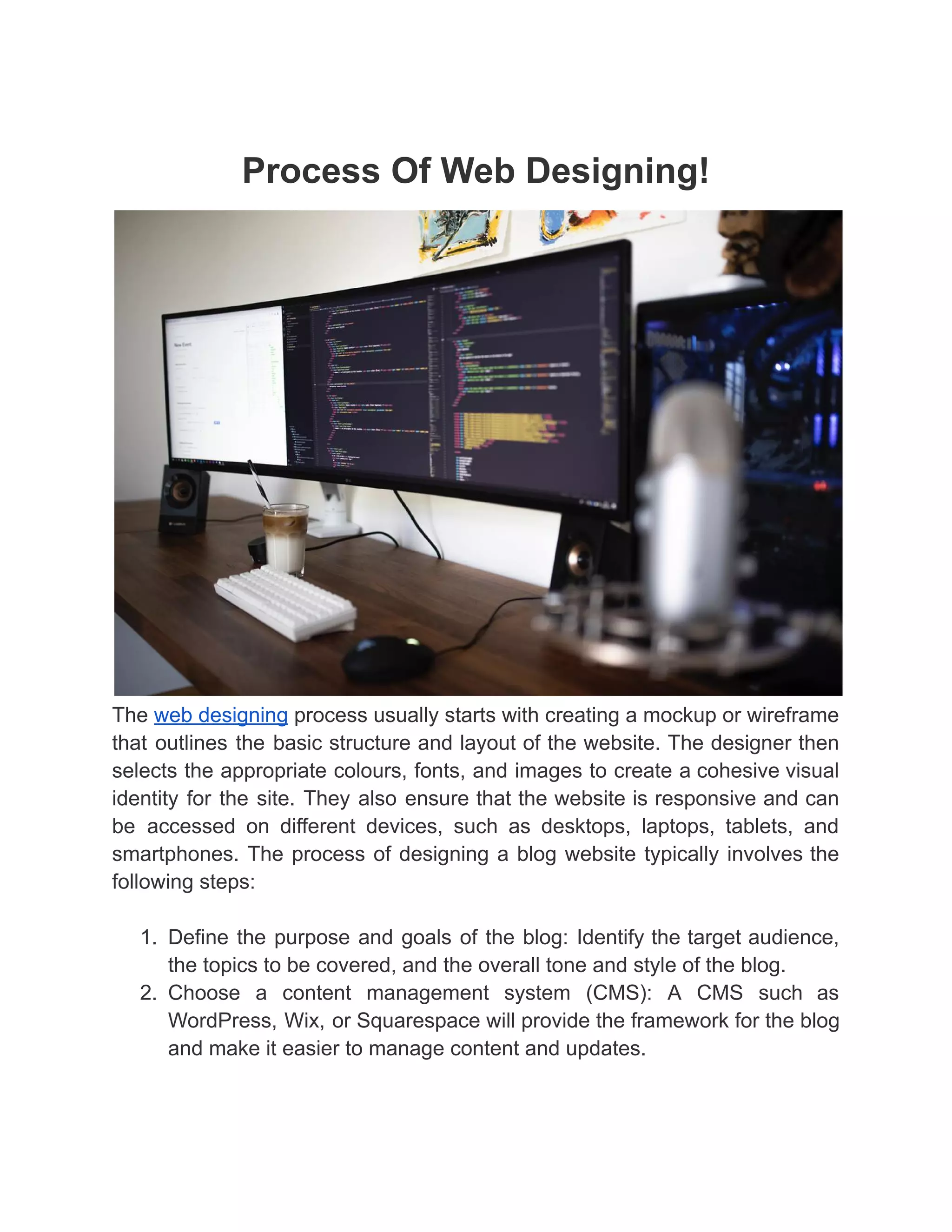 Process Of Web Designing | PDF