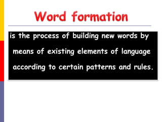 Process of word formation lesson 3 | PPT