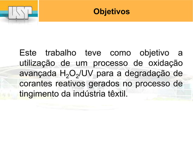 Processo Oxidativo Avancado H2 O2 Uv No Tratamento De Efluente Textil ...