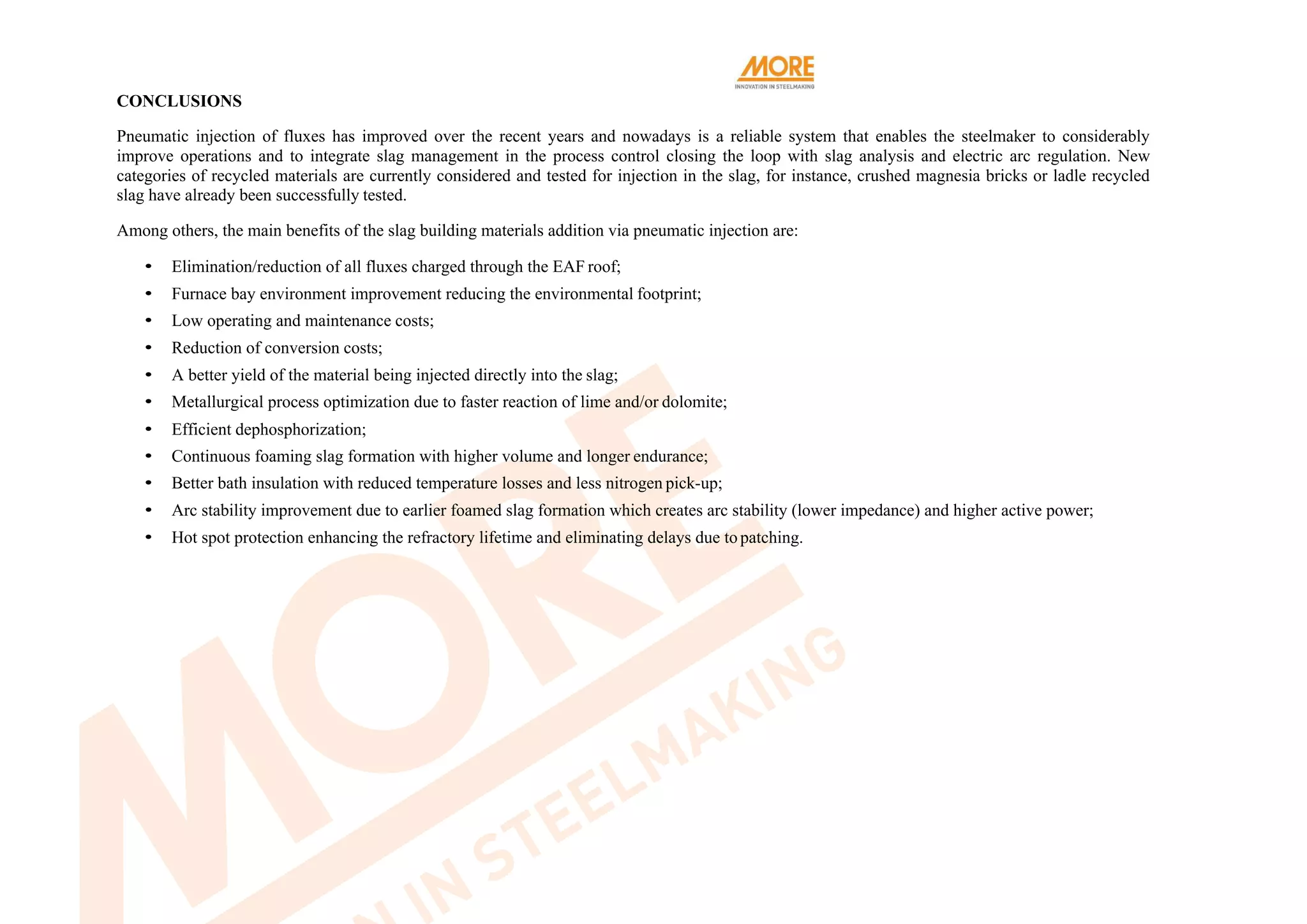 Process optimization by pneumatic injection of slag | PDF