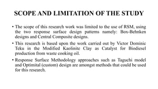 Process Optimization for the Production of Biodiesel using Central ...