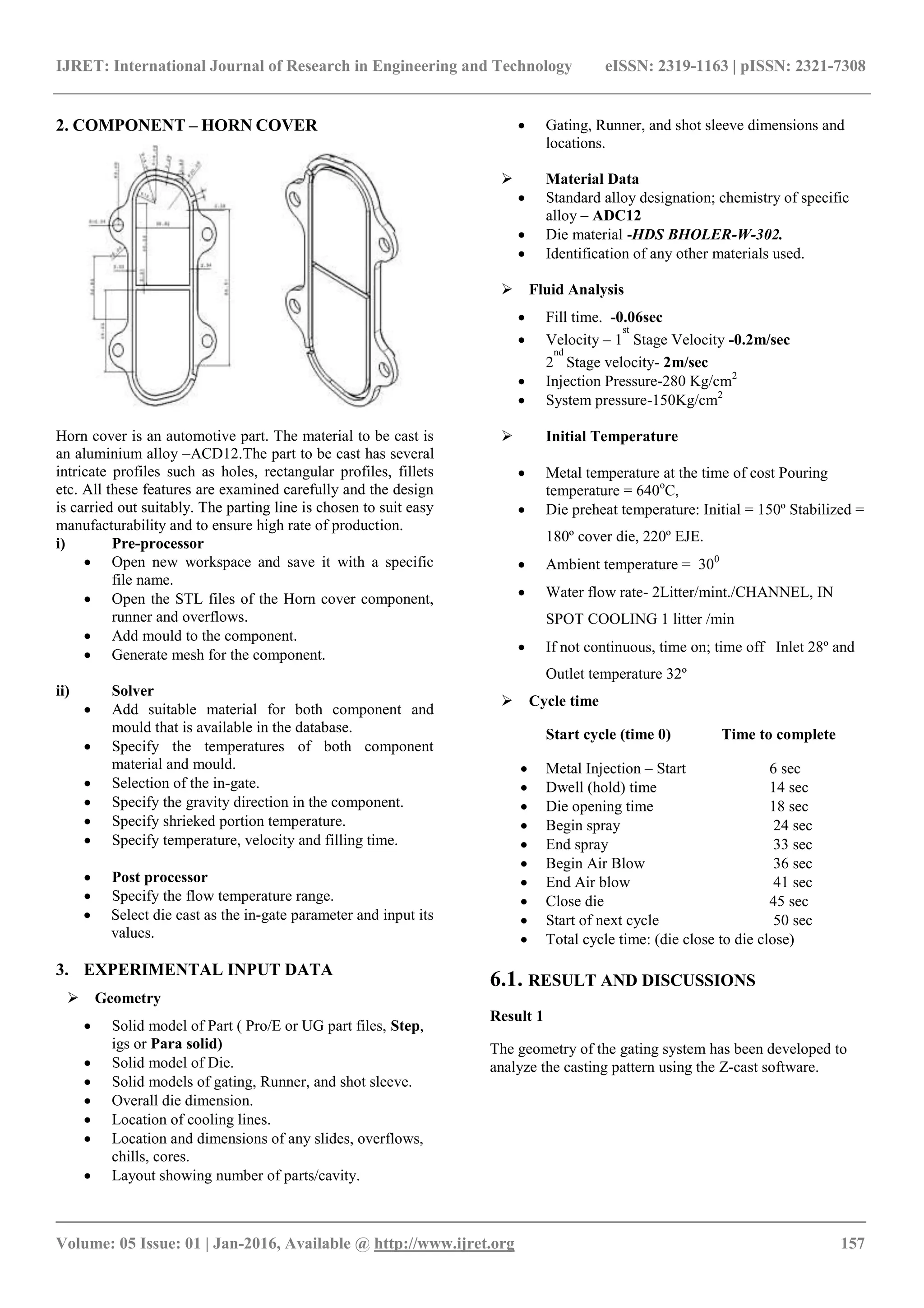 Process optimization of pressure die casting to eliminate defect using ...