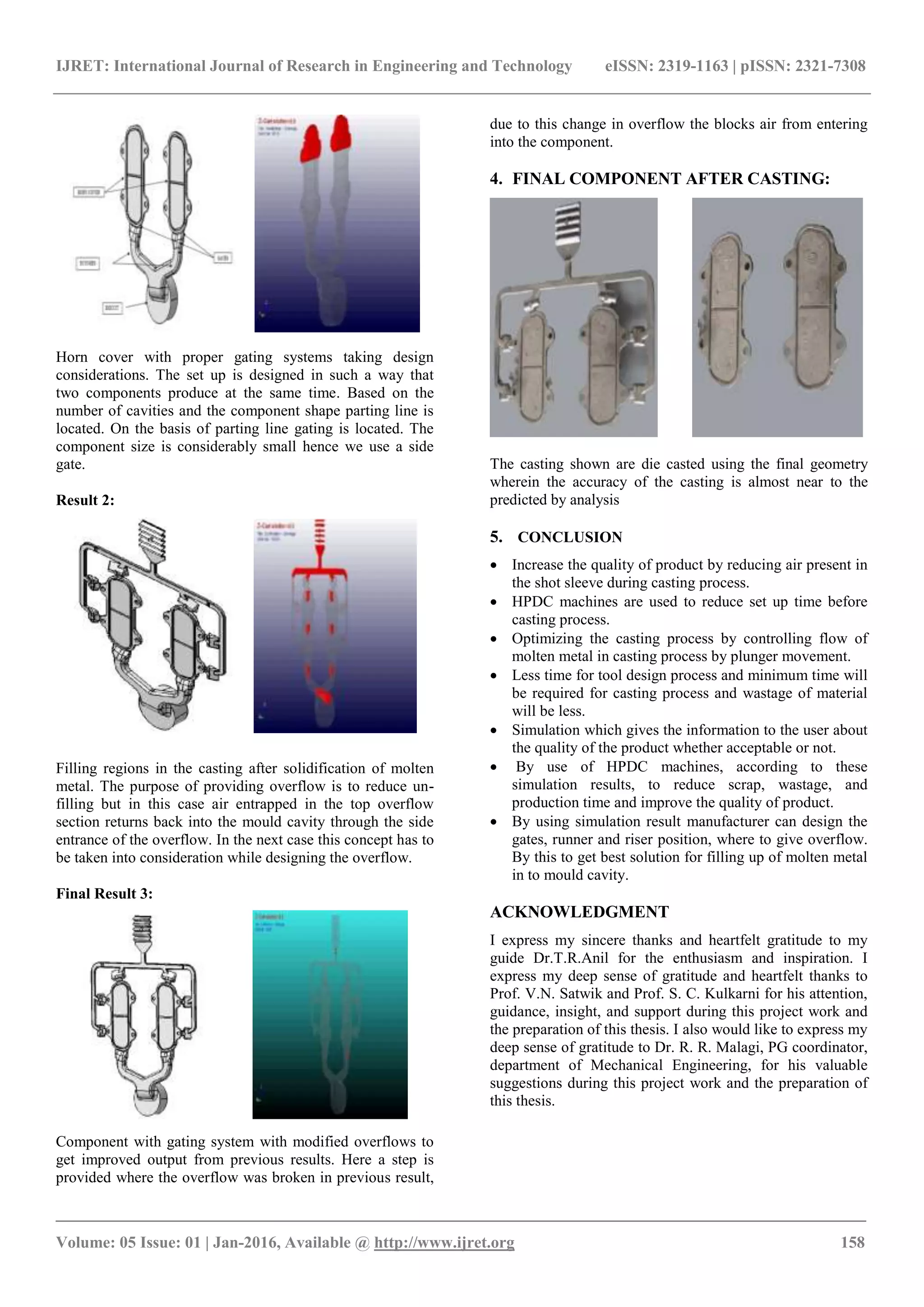 Process optimization of pressure die casting to eliminate defect using ...