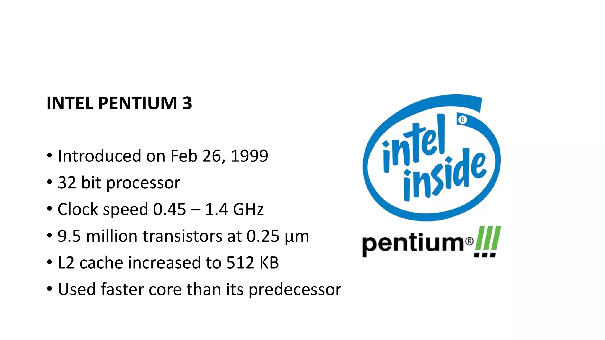 Intel Processor pentium to i9 | PPTX