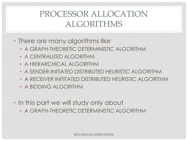 Processor allocation in Distributed Systems | PPTX