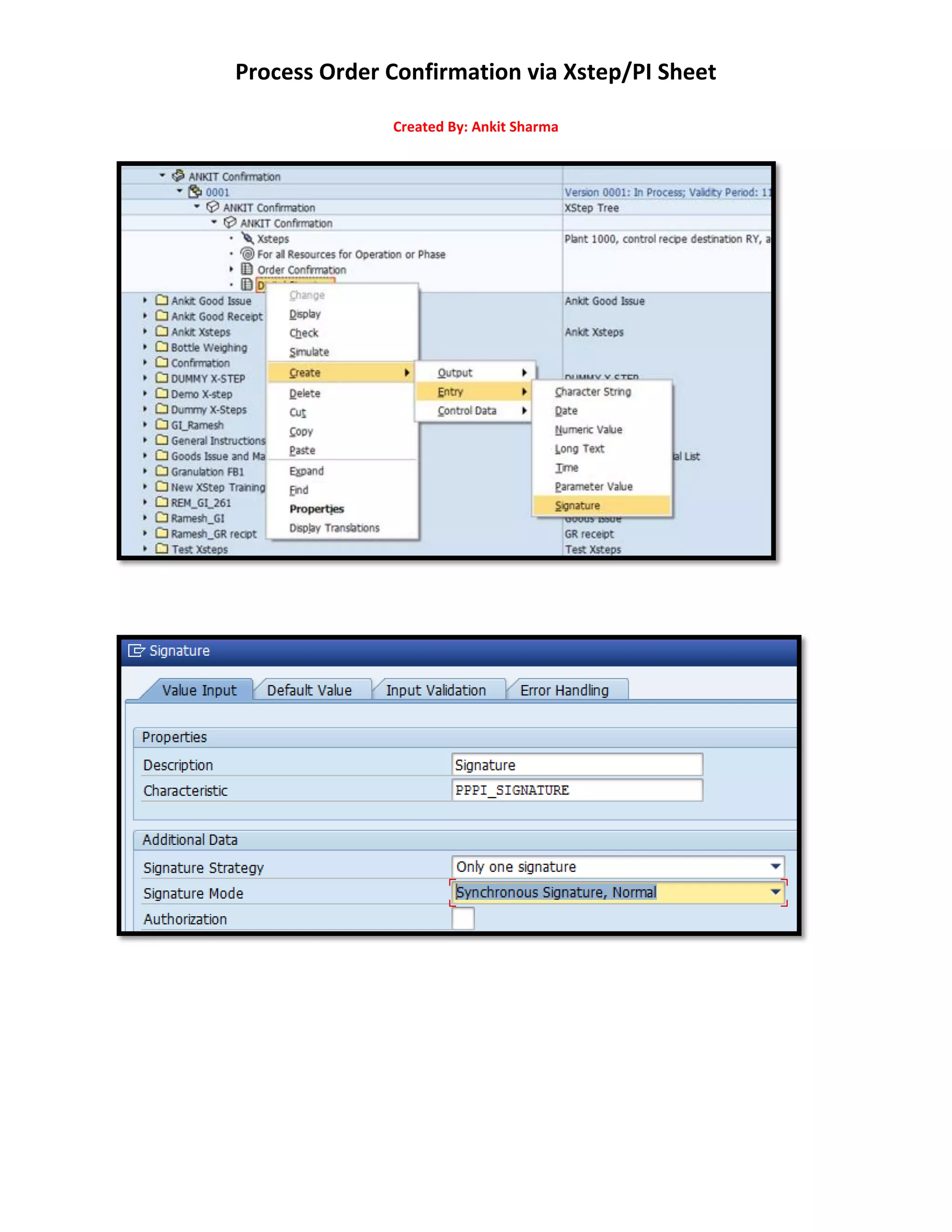 Learn Process order confirmation via XStep and PI sheet | PDF