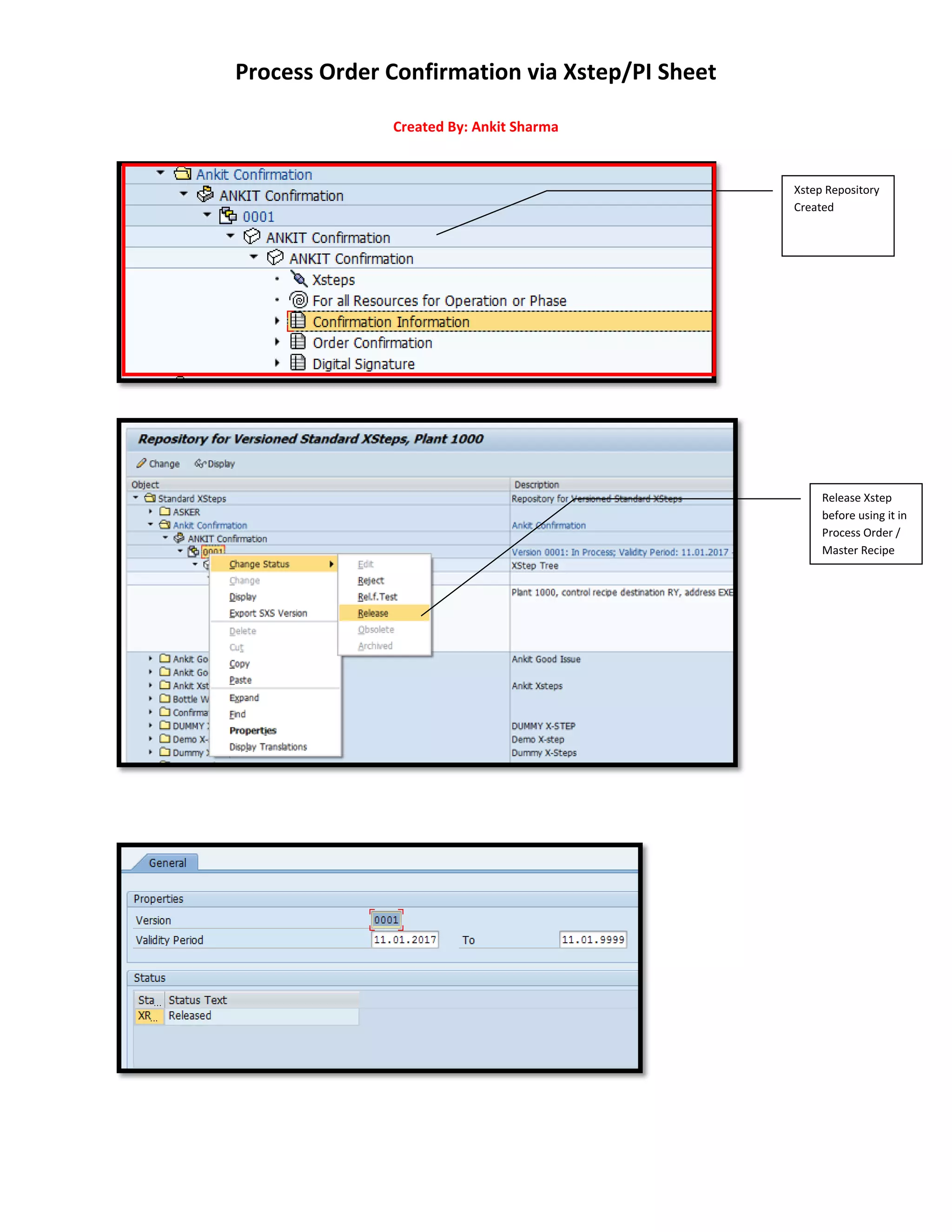 Learn Process order confirmation via XStep and PI sheet | PDF