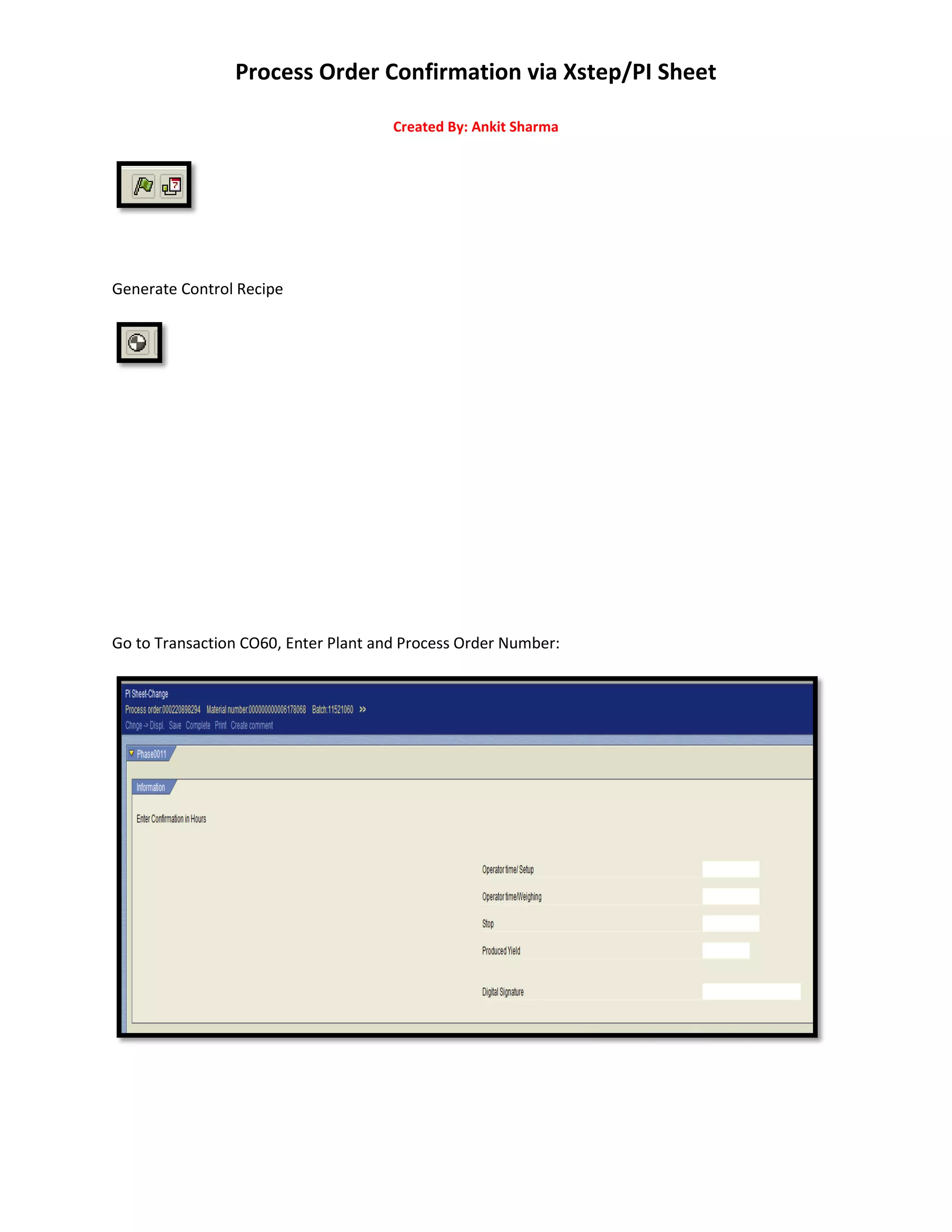Learn Process order confirmation via XStep and PI sheet | PDF
