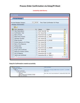 Learn Process order confirmation via XStep and PI sheet | PDF
