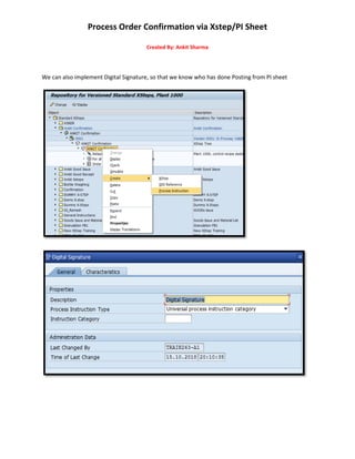 Learn Process order confirmation via XStep and PI sheet | PDF
