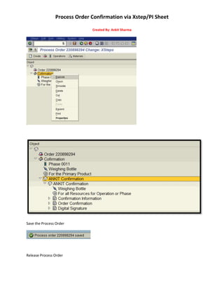 Learn Process order confirmation via XStep and PI sheet | PDF
