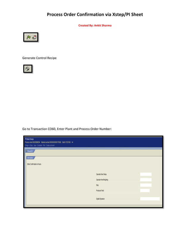 Learn Process order confirmation via XStep and PI sheet | PDF