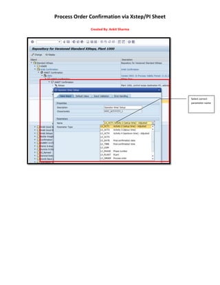 Learn Process order confirmation via XStep and PI sheet | PDF