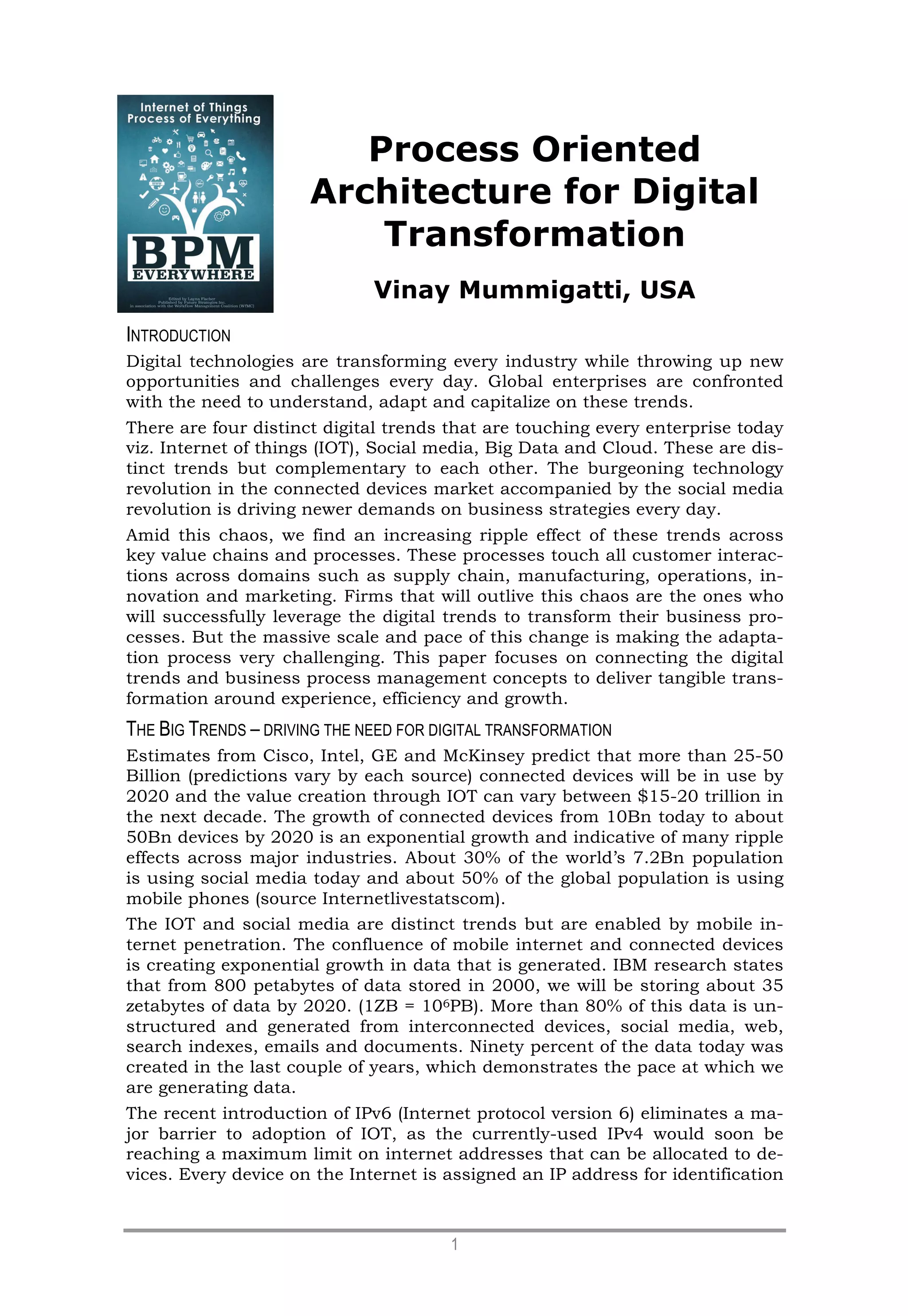 Process oriented architecture for digital transformation 2015 | PDF | Internet | Computing