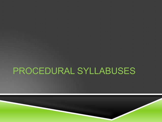 Process oriented syllabus | PPT