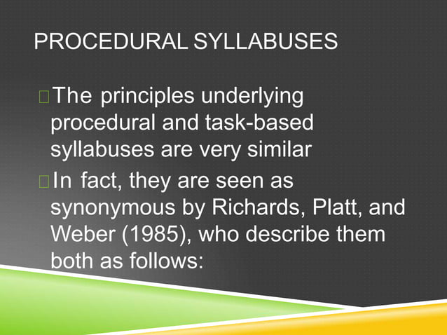 Process oriented syllabus | PPT