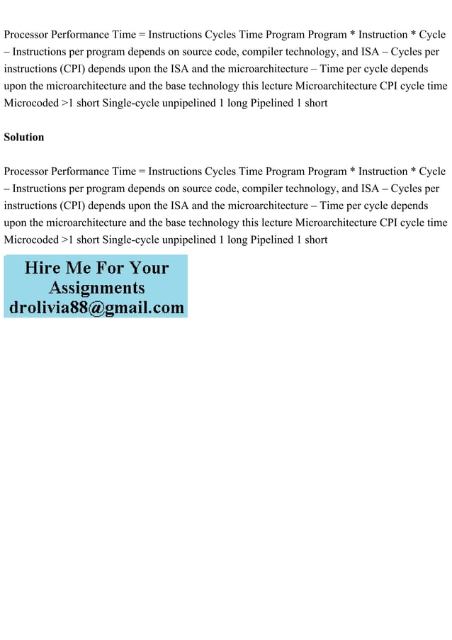 Processor Performance Time = Instructions Cycles Time Program Progra.pdf