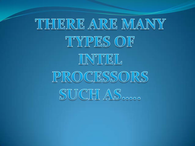Intel Processors | PPTX