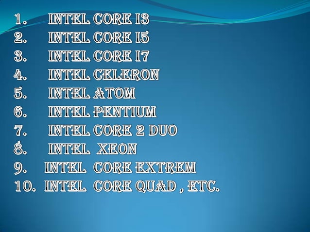 Intel Processors | PPTX