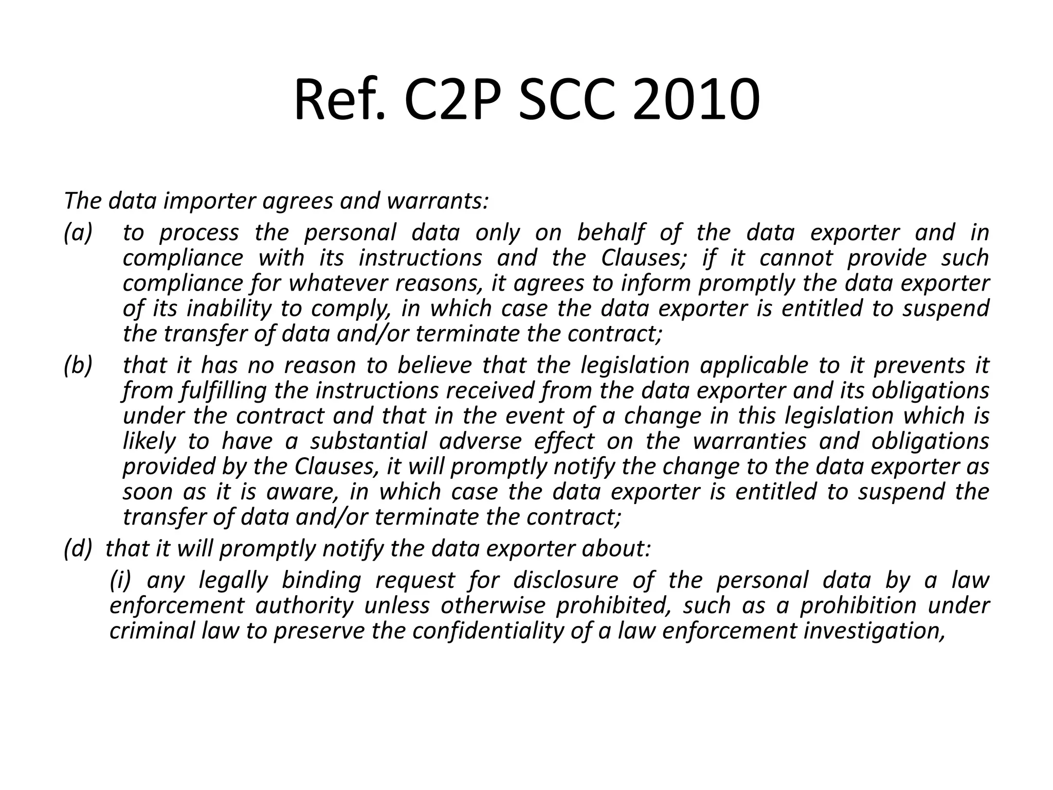 Controller-to-processor agreements | PPT