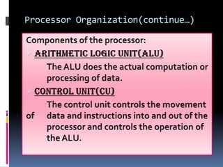 Processor structure and funtions | PPTX