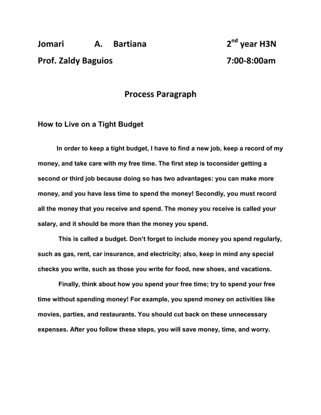 Process paragraph | PDF