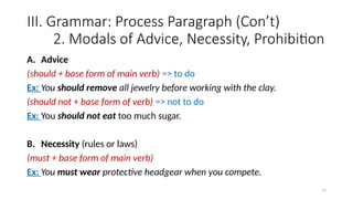 Power Point Slides on Writing a Process Paragraph | PPT