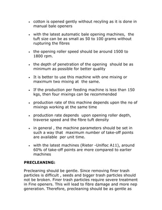 Process parameter in blow room | DOC