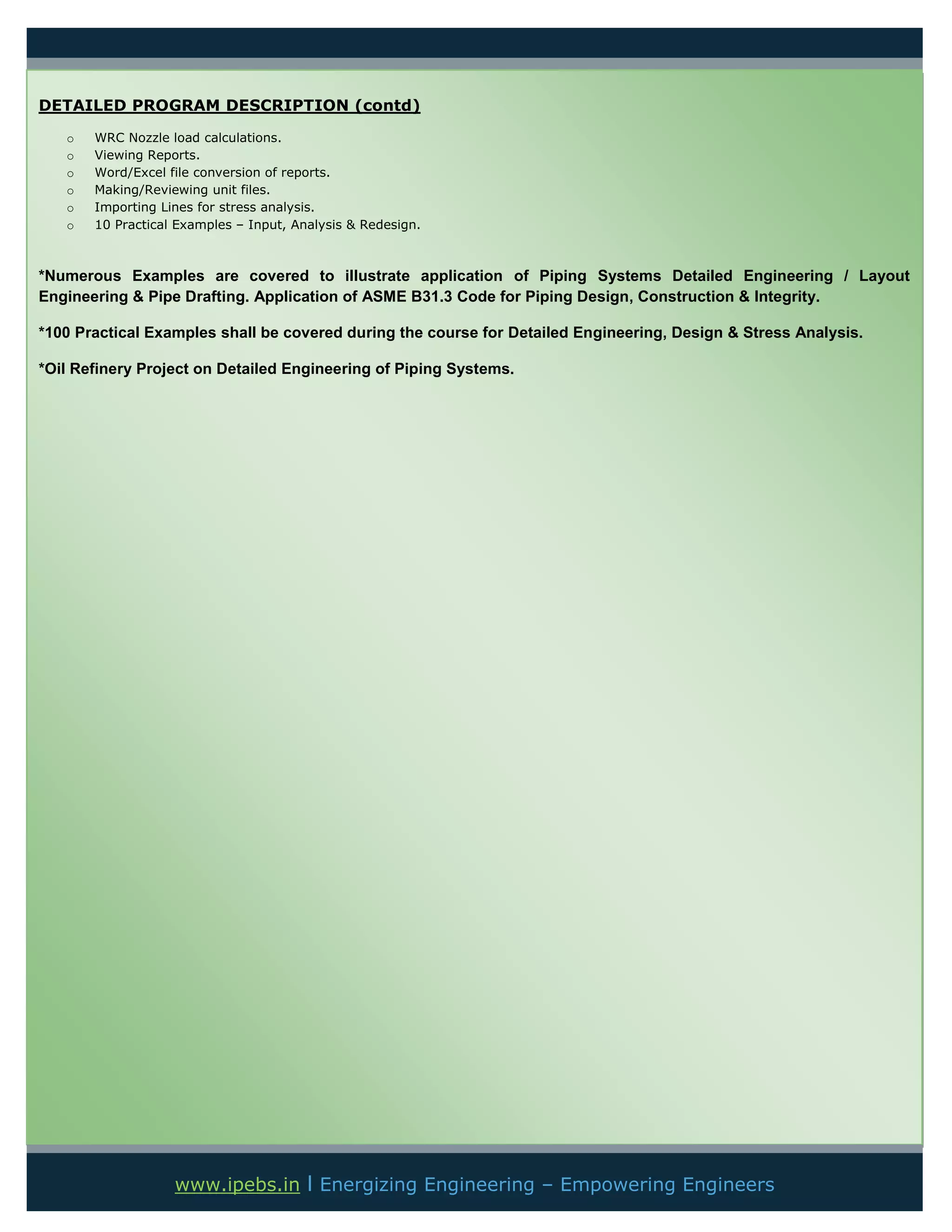 Process piping design & engineering per asme b 31.3 | PDF