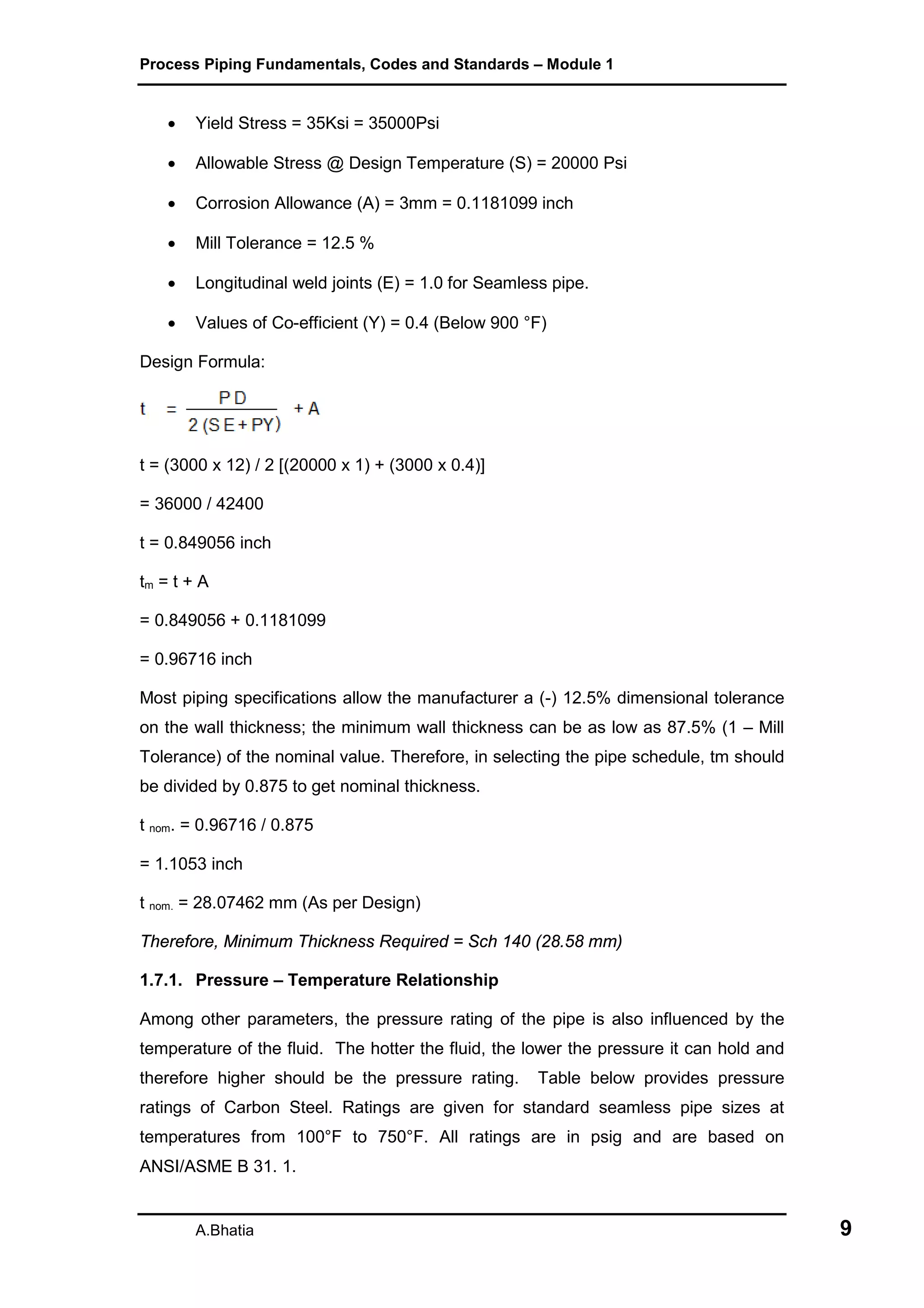 Process piping fundamentals, codes and standards module 1 | PDF