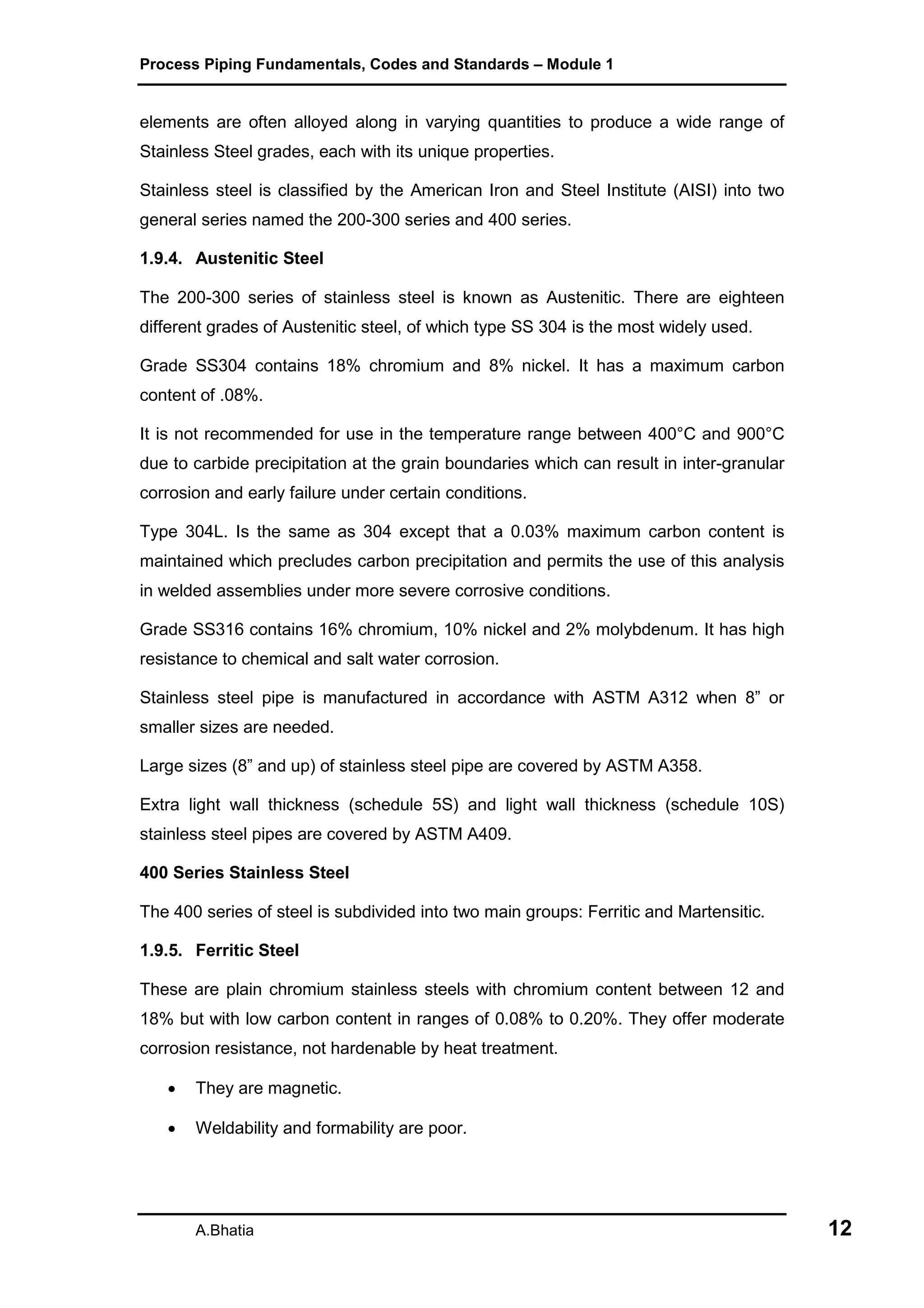 Process piping fundamentals, codes and standards module 1 | PDF