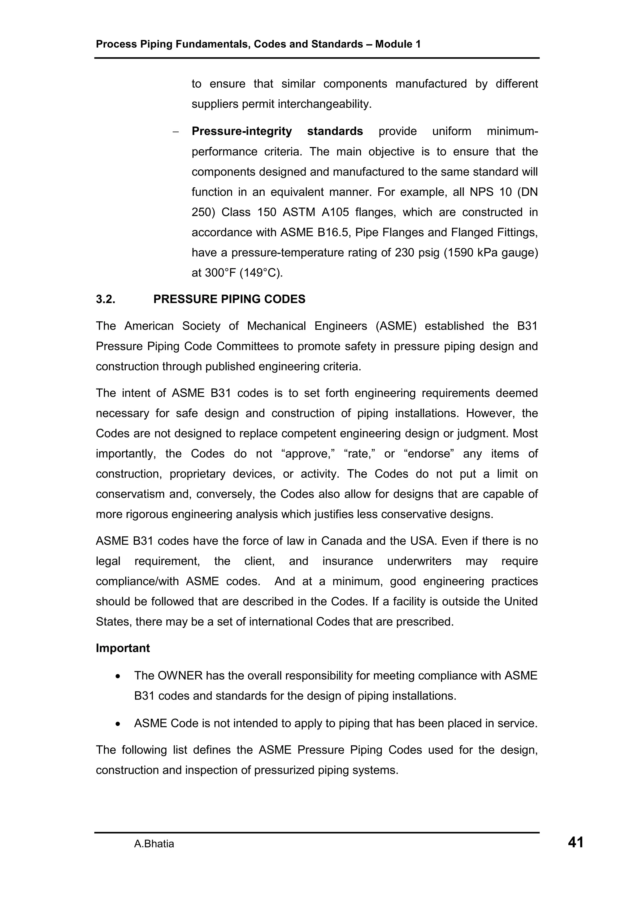 Process piping fundamentals, codes and standards module 1 | PDF
