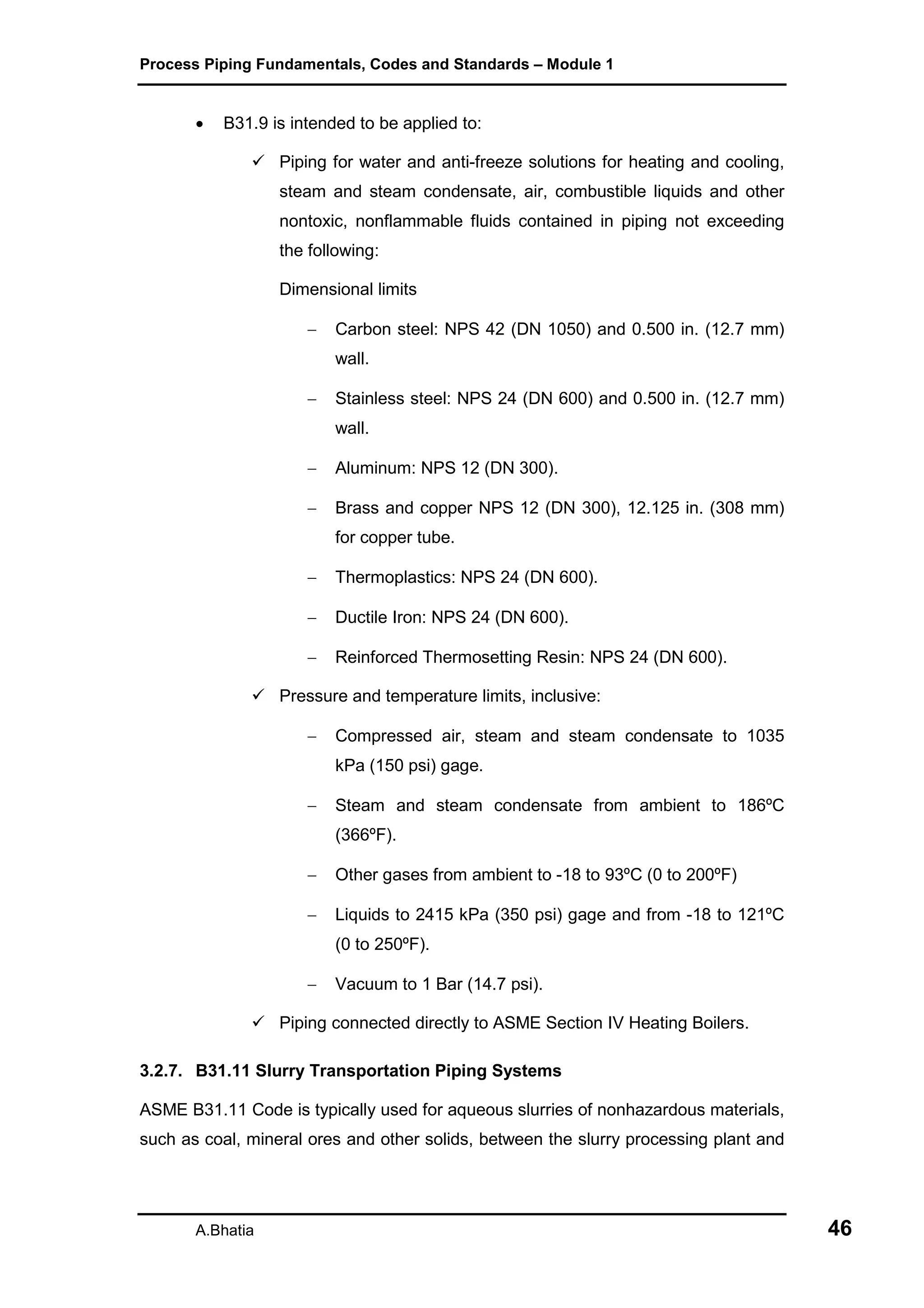 Process piping fundamentals, codes and standards module 1 | PDF