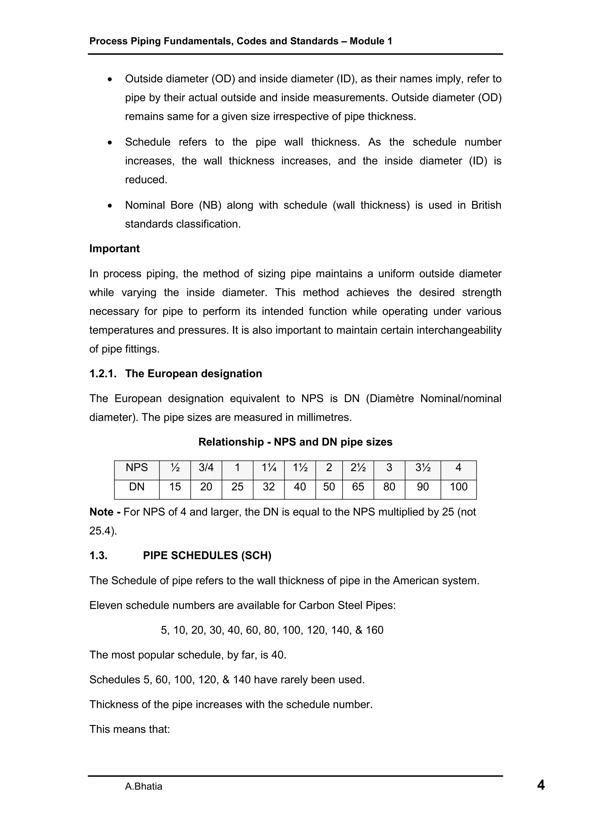 Process piping fundamentals, codes and standards module 1 | PDF